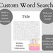 Custom Printable Word Search, Printable Word Search With Answer Key ...