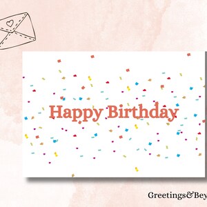 Colorful Birthday Card, Printable Digital Download Card, 7x5 Size Card ...