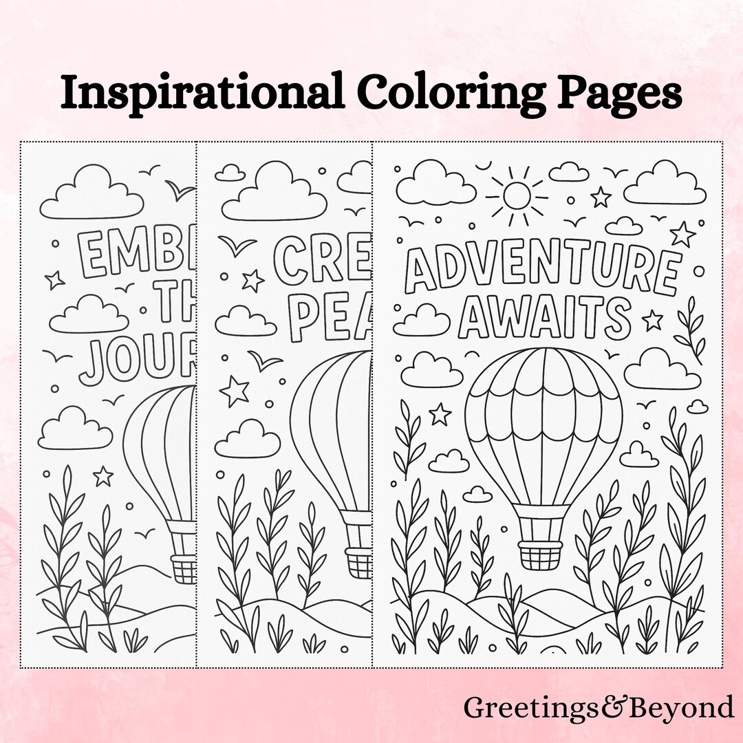 Hot Air Balloon Coloring Pages: Inspirational Quotes, Relaxation ...