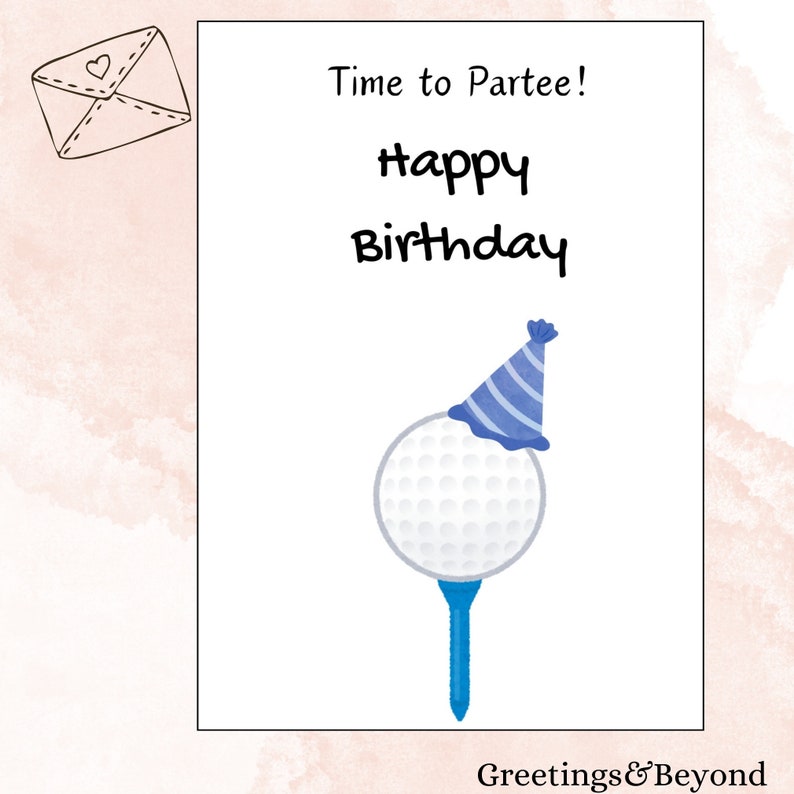 Golf Partee Birthday Card: Printable 5x7 Card (digital Download) - Etsy