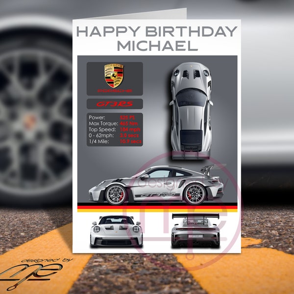 Porsche Birthday Card - Etsy UK
