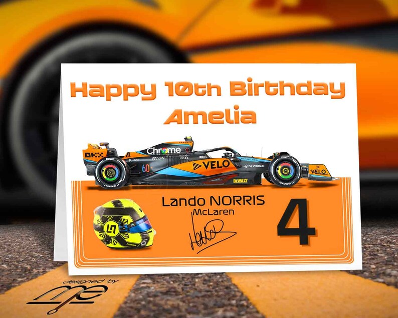 Personalised Lando Norris Mclaren Formula One F1 Birthday Card - Etsy UK