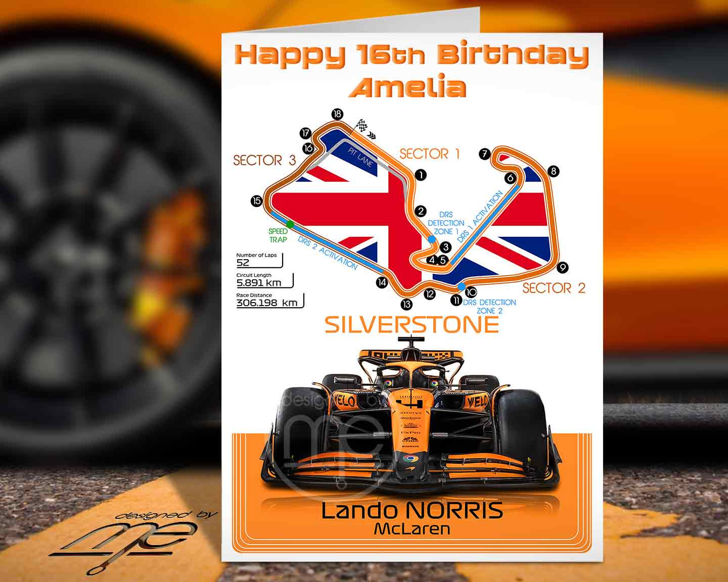 Personalised Lando Norris Mclaren Formula One F1 Birthday Card ...