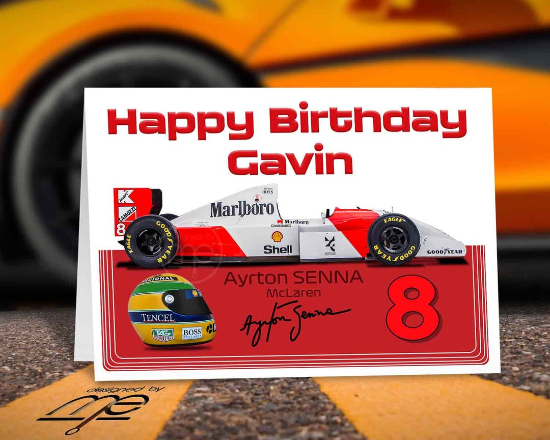 Personalised Ayrton Senna Mclaren Formula One F1 Birthday Card - Etsy