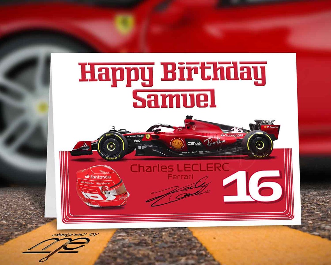 Personalised Charles Leclerc Ferrari Formula One F1 Birthday - Etsy