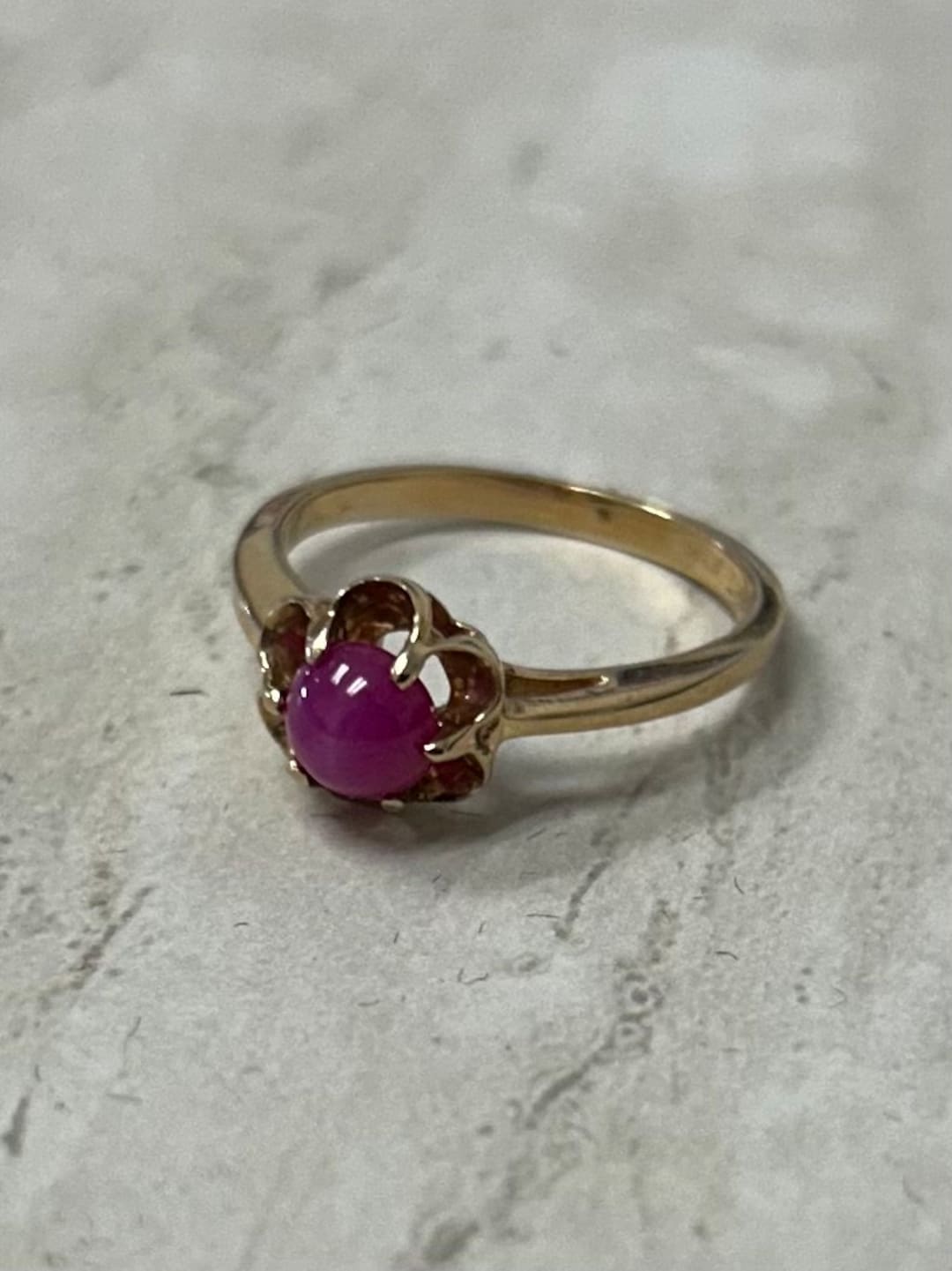 10kt Rose Gold Star Ruby Ring - Etsy