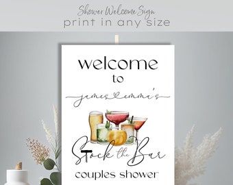 Welcome Sign - Stock the Bar Couples Shower - Etsy