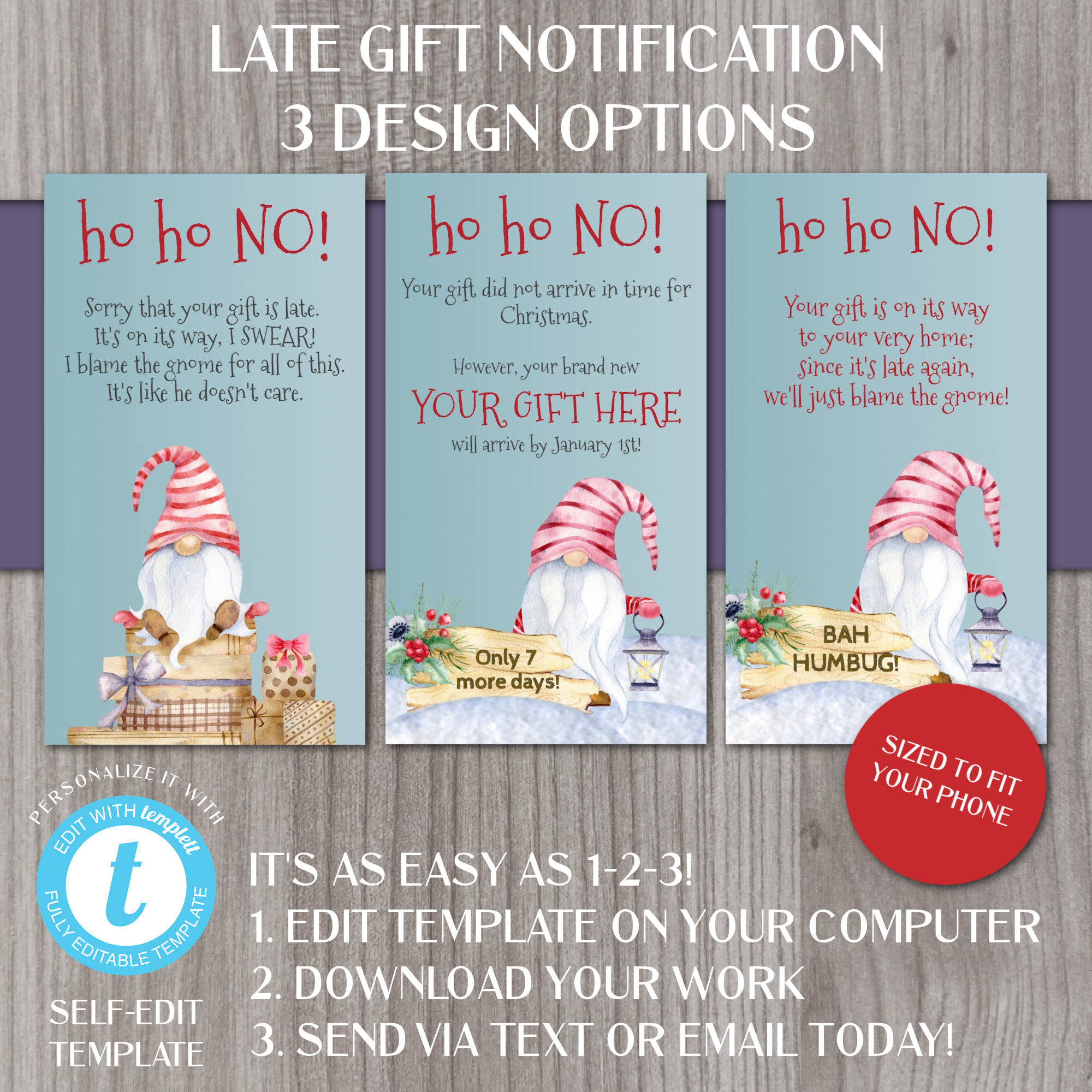 Late Gift Notification Digital Template, Something Under the Tree, Late ...