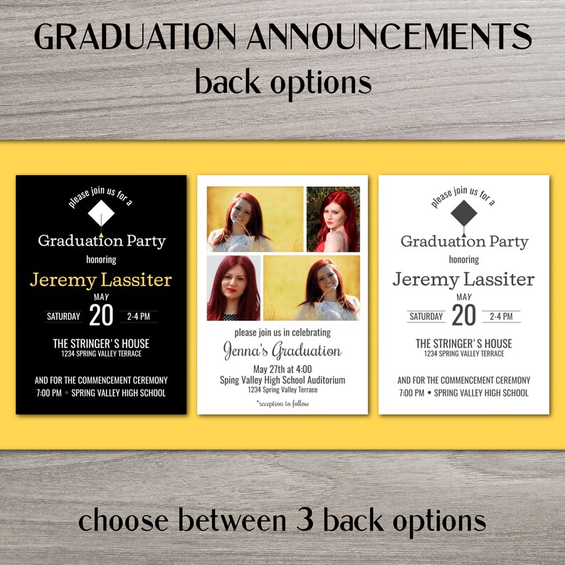Then and Now Graduation Announcement Digital Template Custom - Etsy
