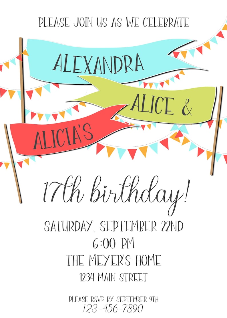 Multi-event Party Invitation Template: Birthday, Retirement, Engagement ...