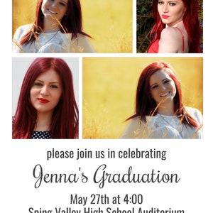 Then and Now Graduation Announcement Digital Template, Custom ...
