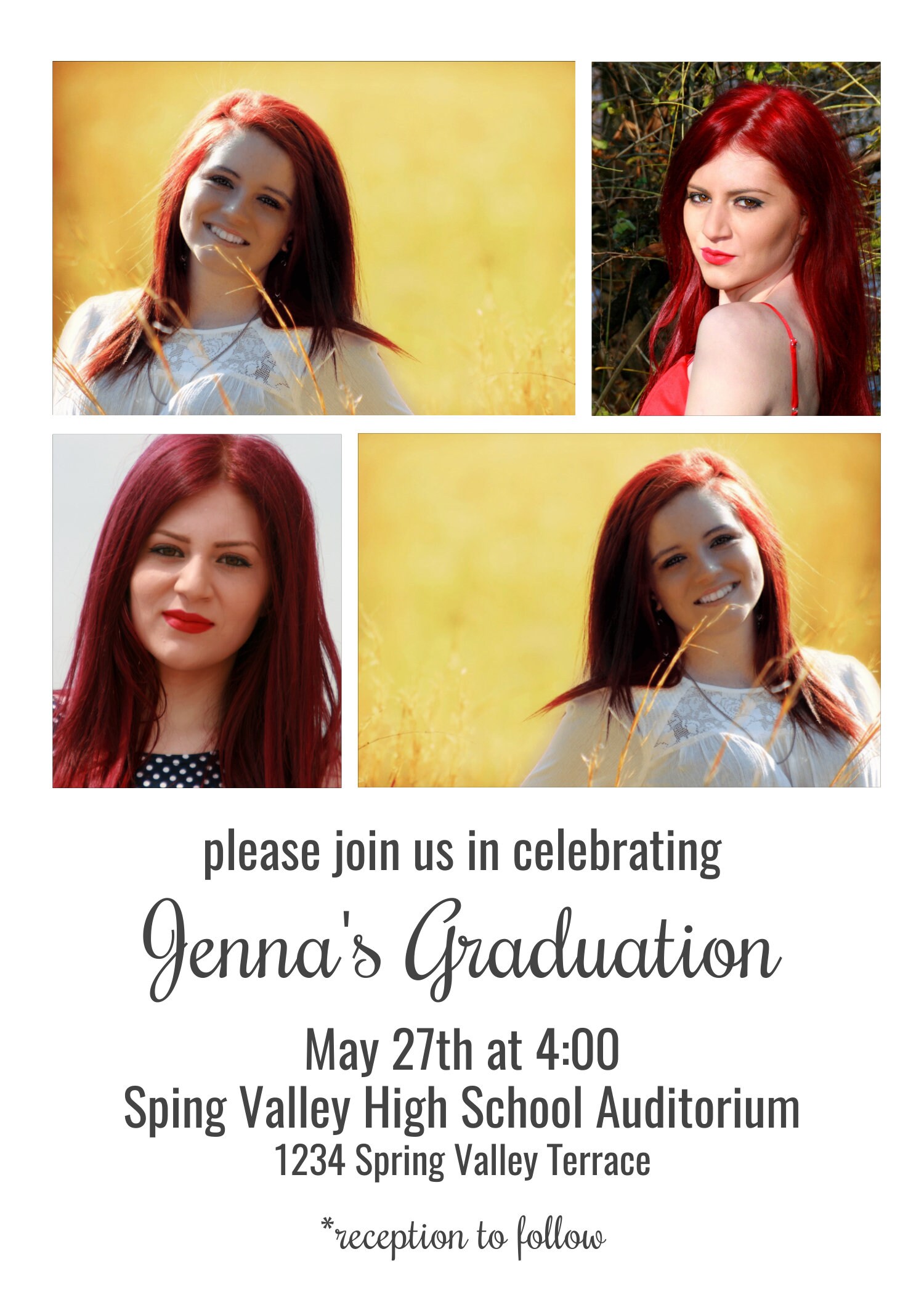 Then and Now Graduation Announcement Digital Template, Custom ...
