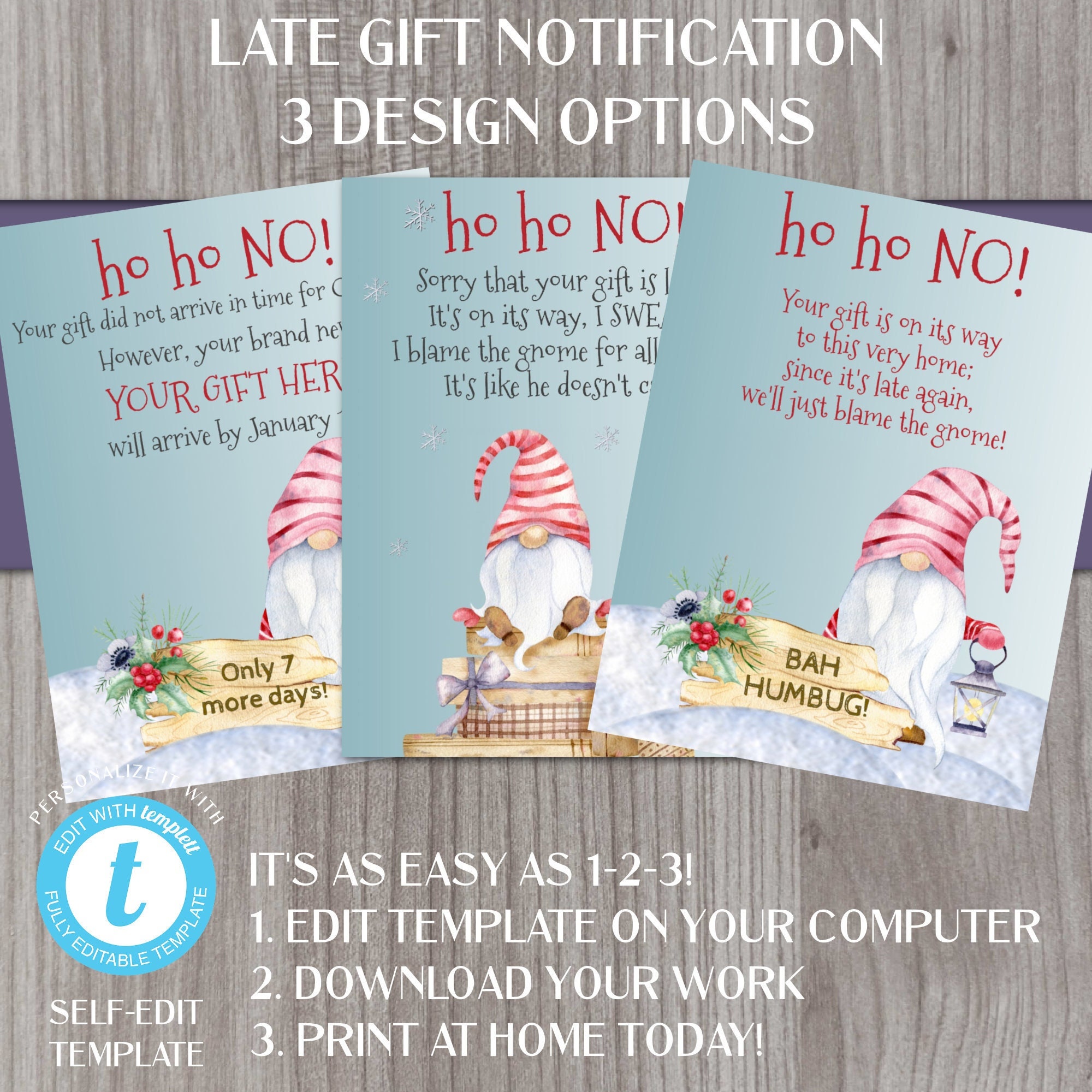 Late Gift Notification Digital Template, Something Under the Tree, Late ...