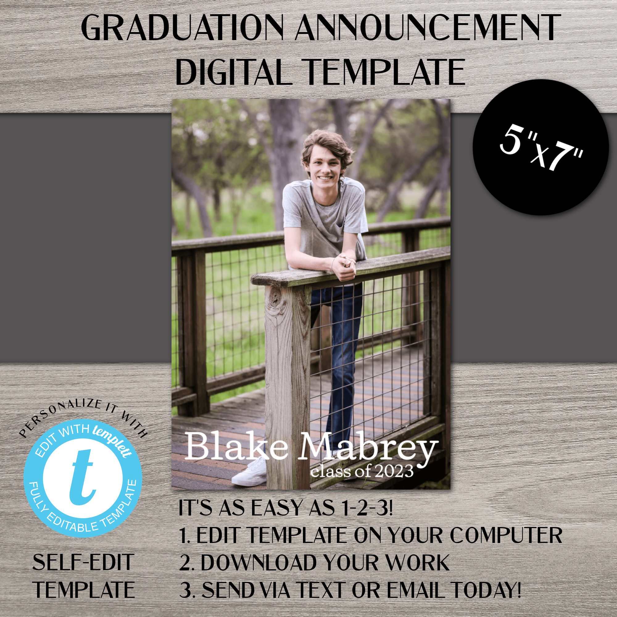 Photo Graduation Announcement Digital Template Custom - Etsy