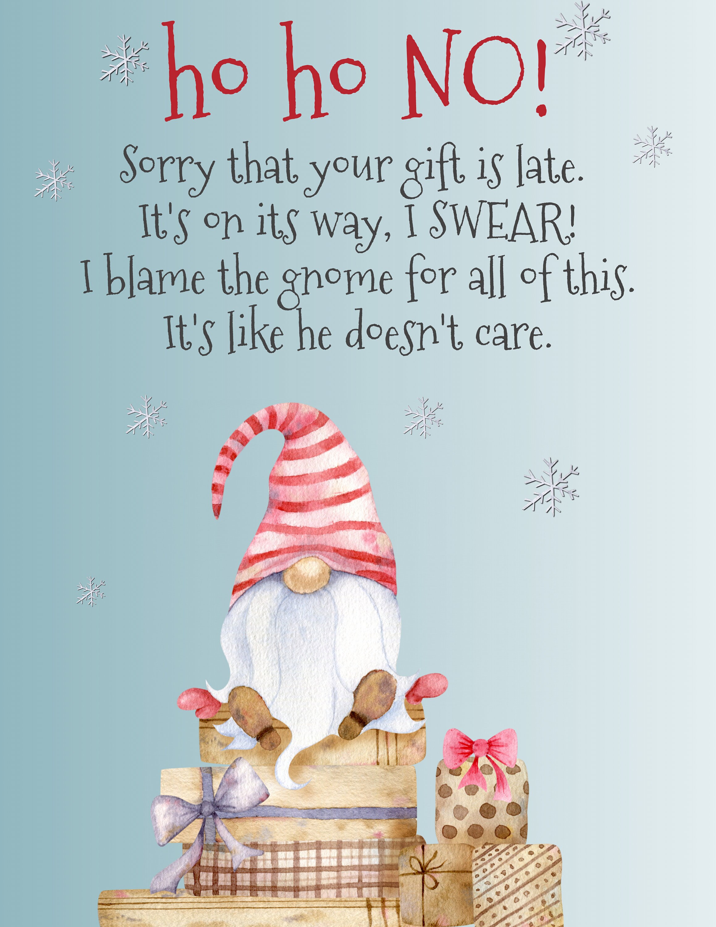 Late Gift Notification Digital Template, Something Under the Tree, Late ...