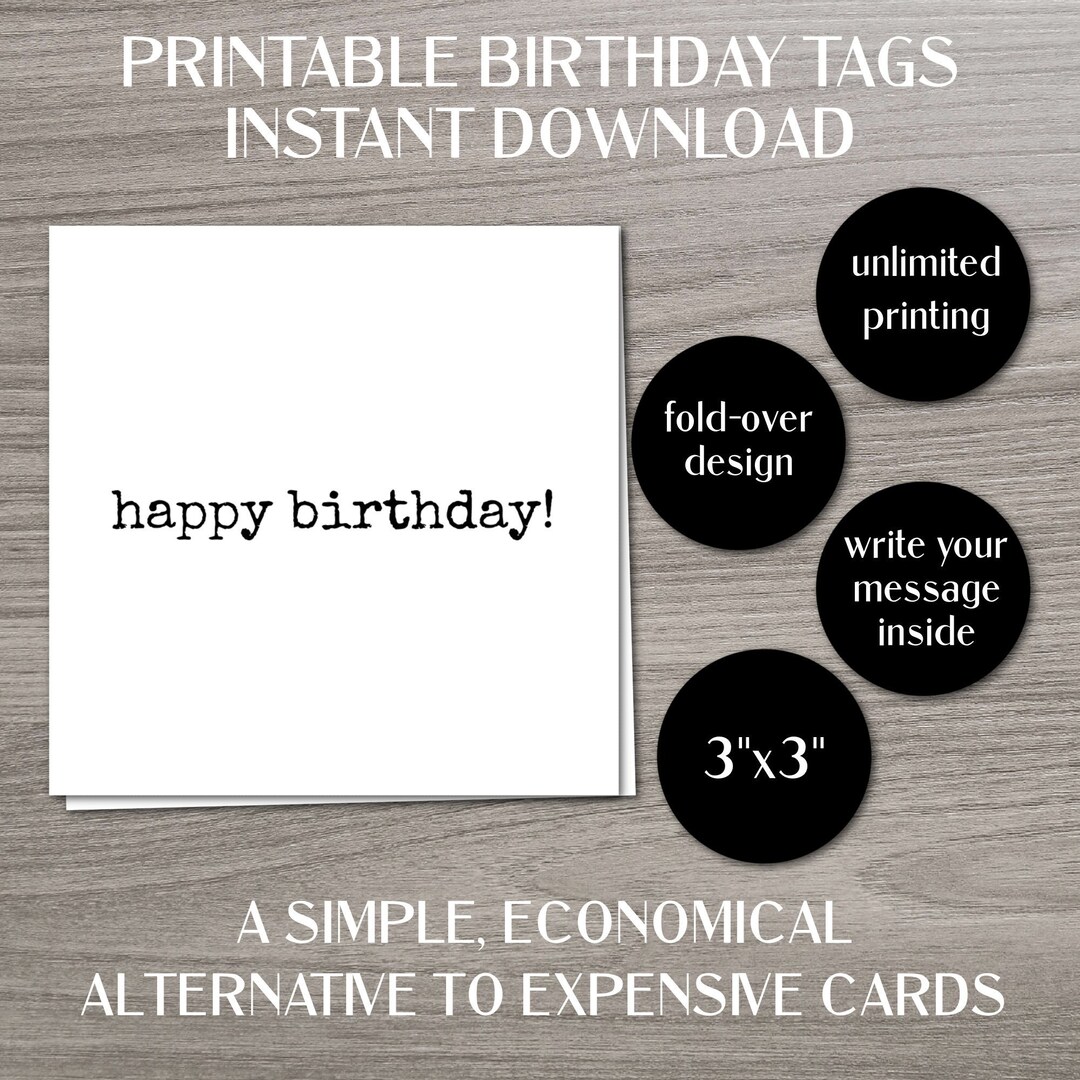 Printable Gift Tags, Happy Birthday Gift Tags, Unlimited Gift Tags ...