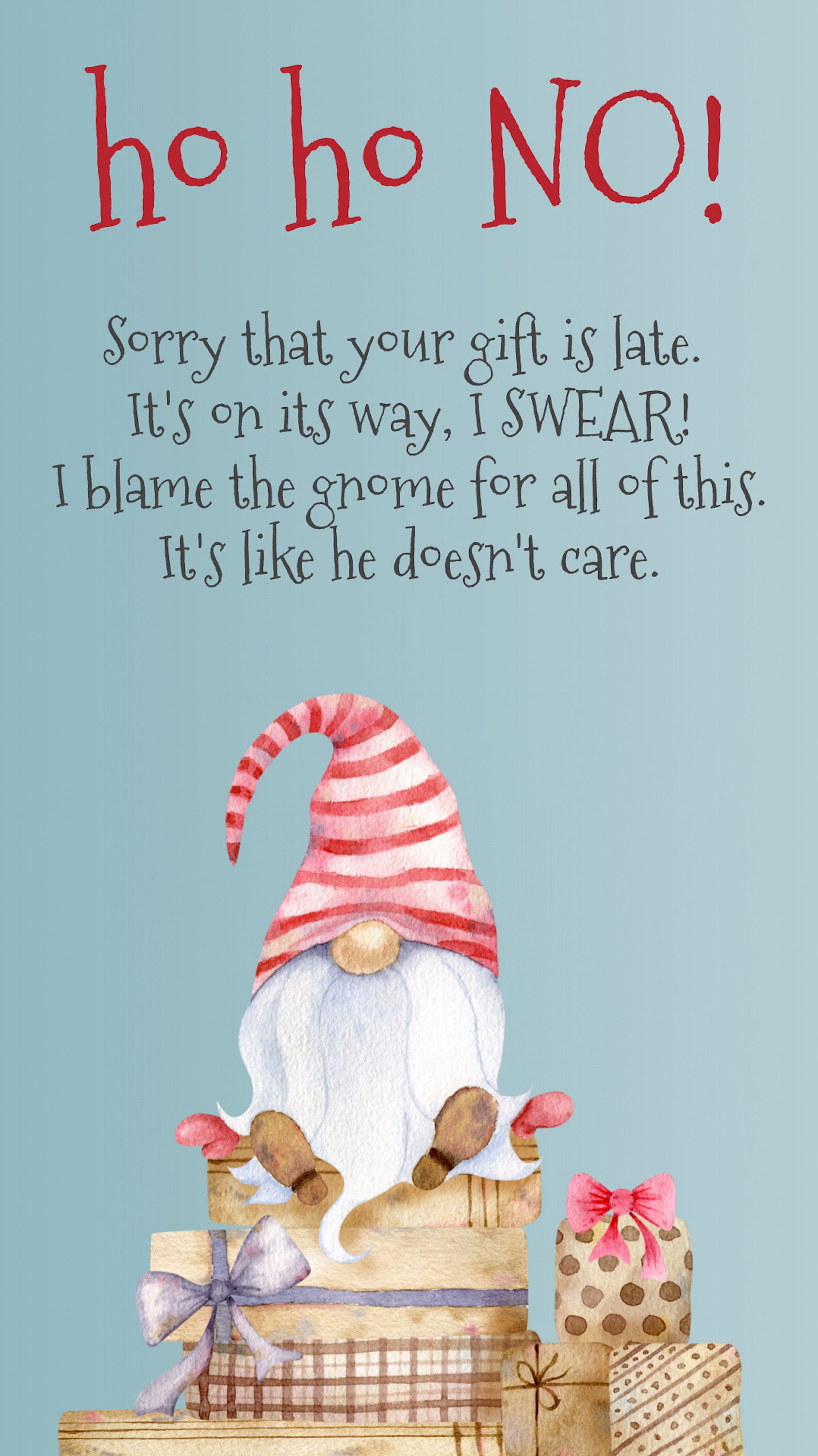 Late Gift Notification Digital Template, Something Under the Tree, Late ...