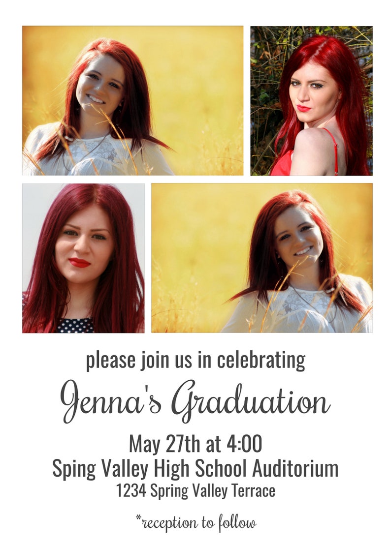 Then and Now Graduation Announcement Digital Template Custom - Etsy