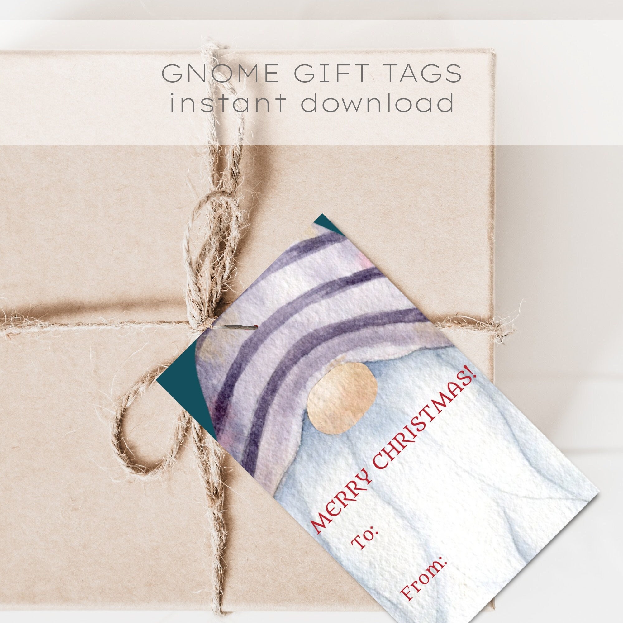 Gnome Christmas Gift Tags, Printable Holiday Tags (digital Download) - Etsy