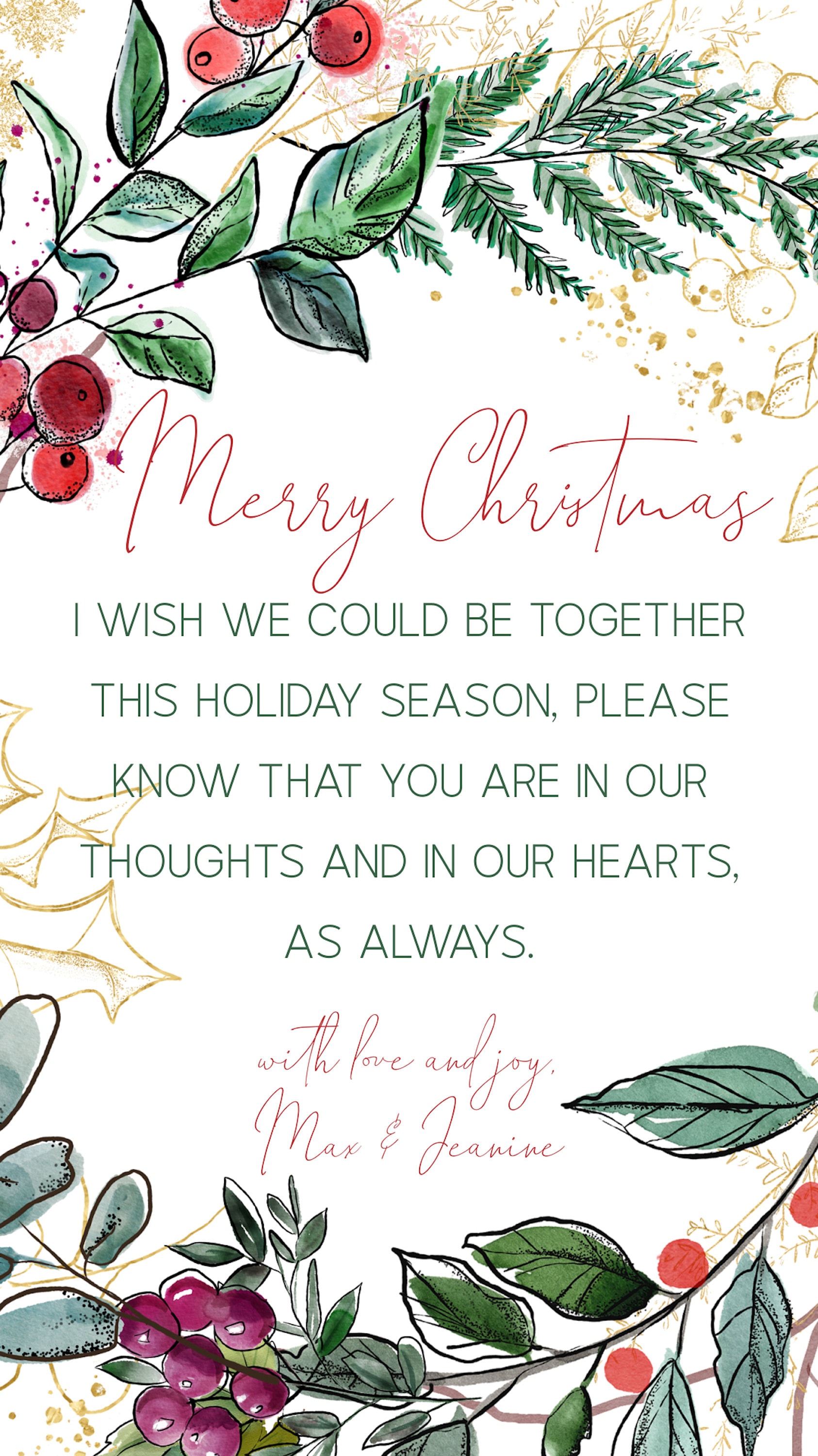 Christmas Greetings Sent by Text Digital Templates, 5 Designs for ...