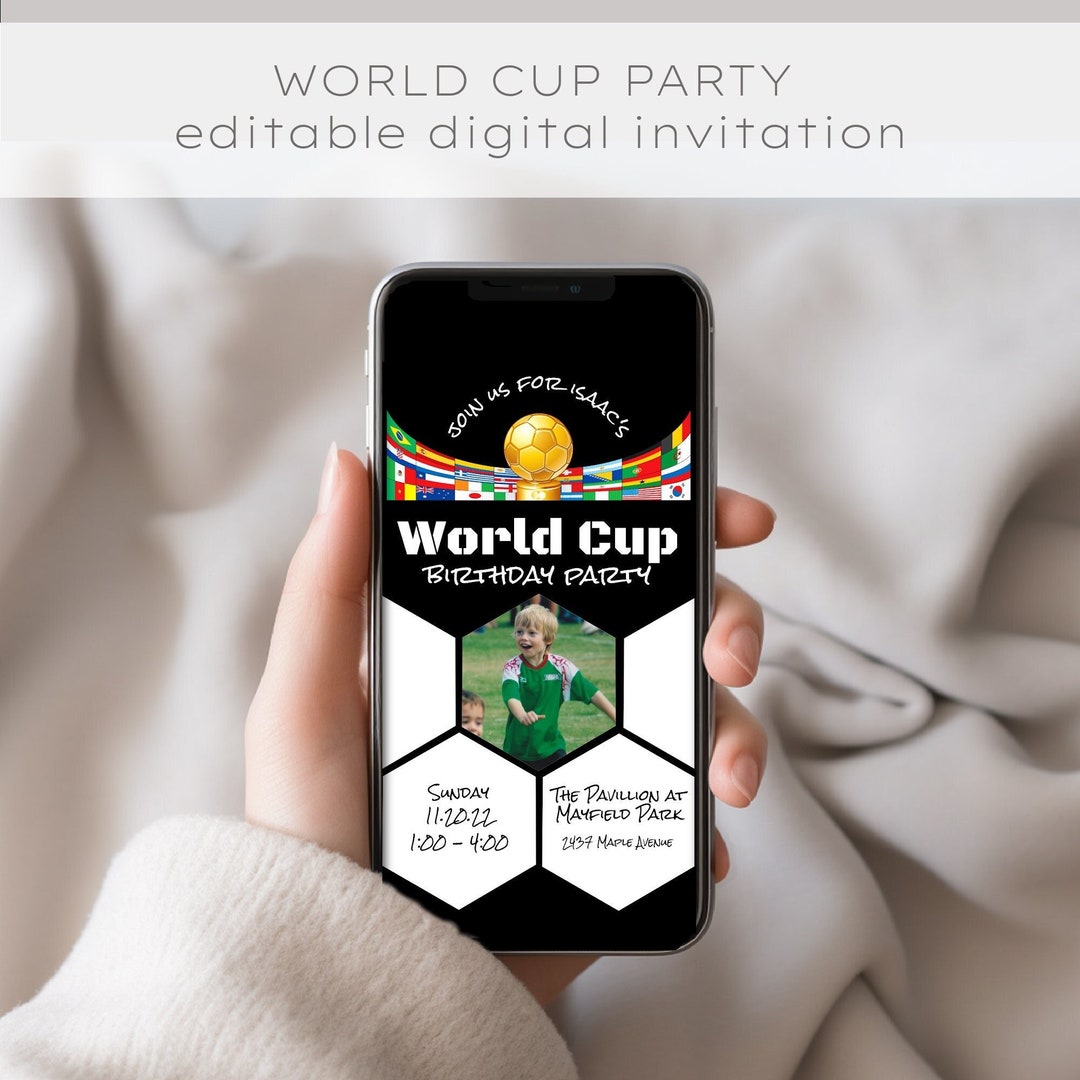 World Cup Birthday Party Invitation: Editable Text Invite (digital) - Etsy