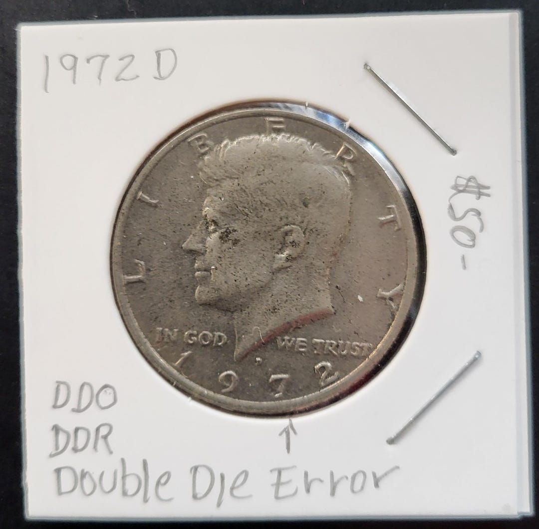 2 JFK Coins-1972 D John F. Kennedy Half Dollar- DDO/DDR- Good Condition ...