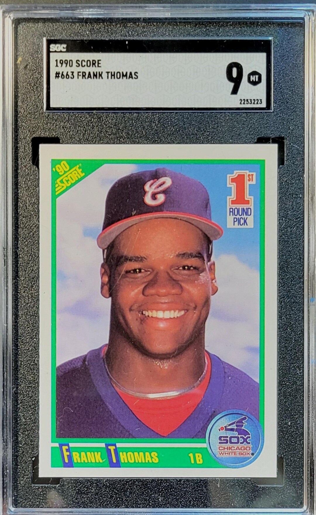 3 Frank Thomas Items-1990 Score #663 1st Round Pick SGC 9 MT. Raw 1994 ...