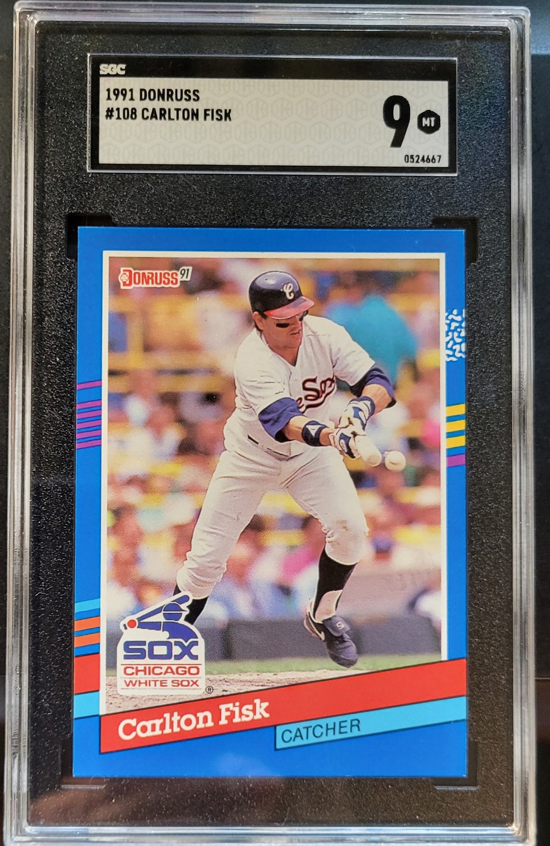 2 Carlton Fisk Cards-1991 Donruss #108 Carlton Fisk Card. Graded by SGC ...