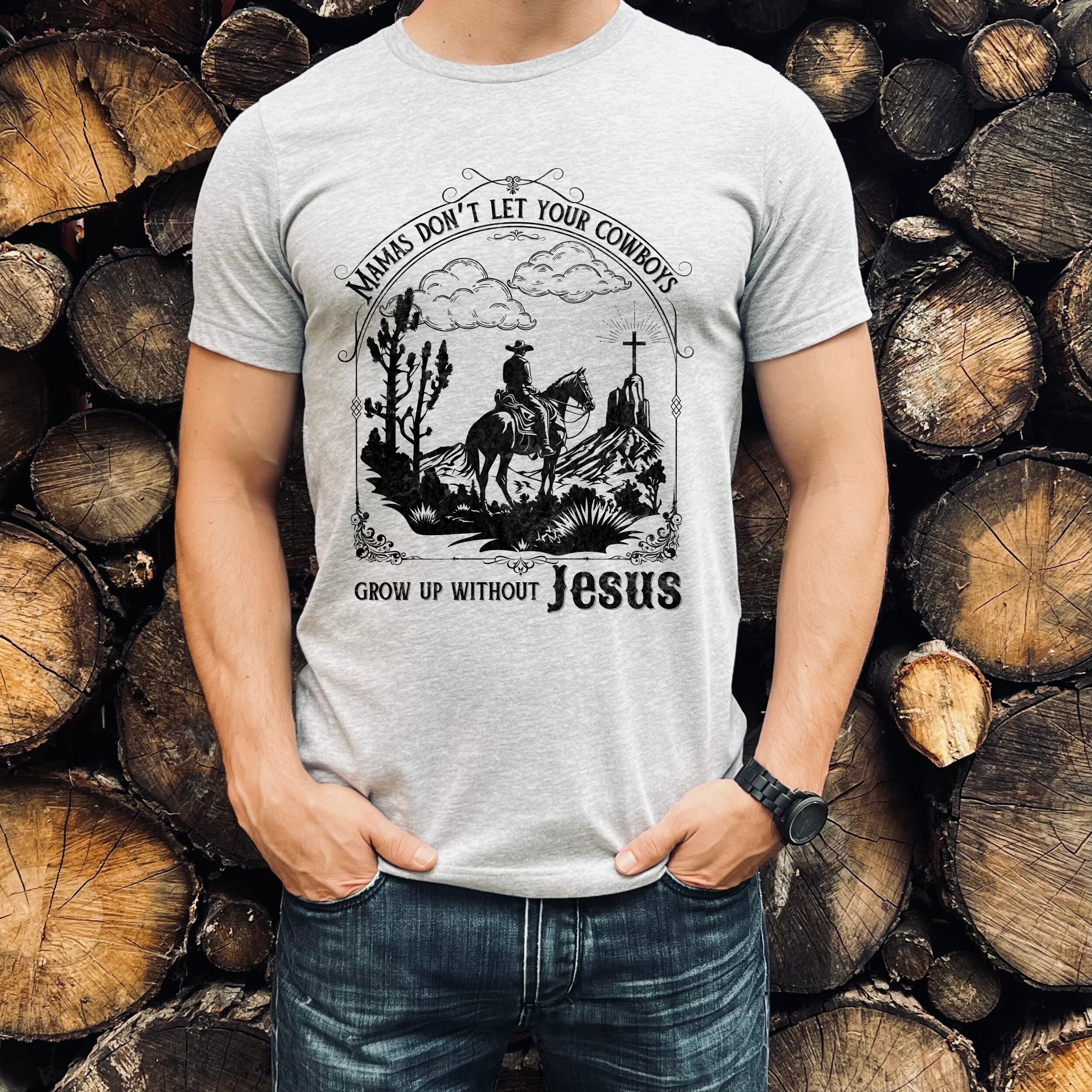 Christian Cowboy Tshirt Png, Gifts for Men or Women, Western Styled ...