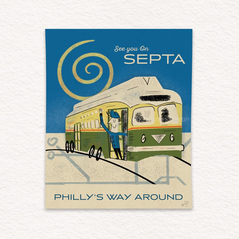 SEPTA Philadelphia Print | Vintage-inspired Print - Etsy