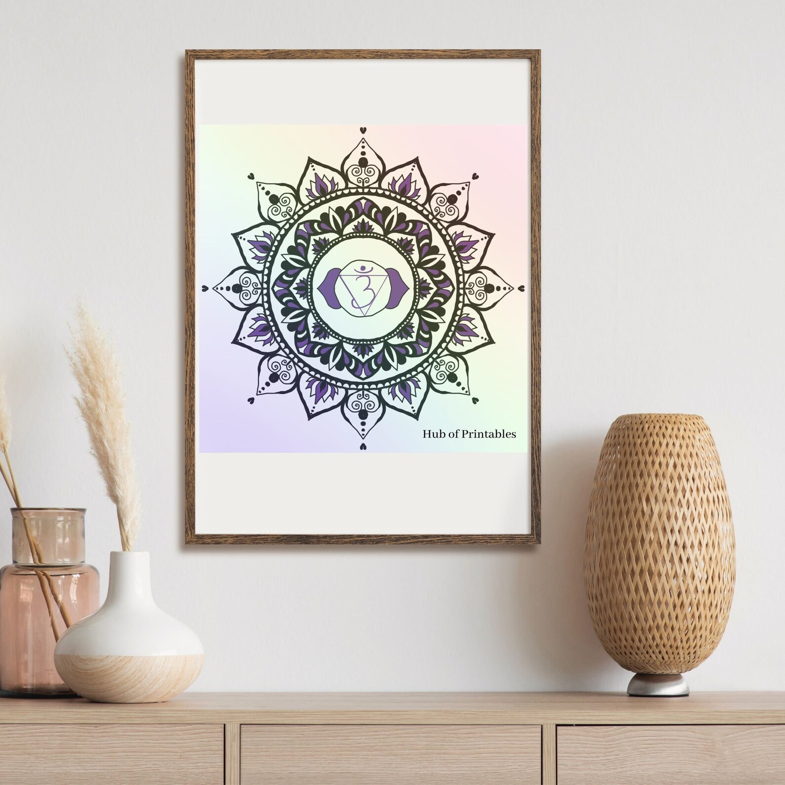 Third Eye Chakra Mandala Art, Wall Artwork, Home Decor, Inspirational ...