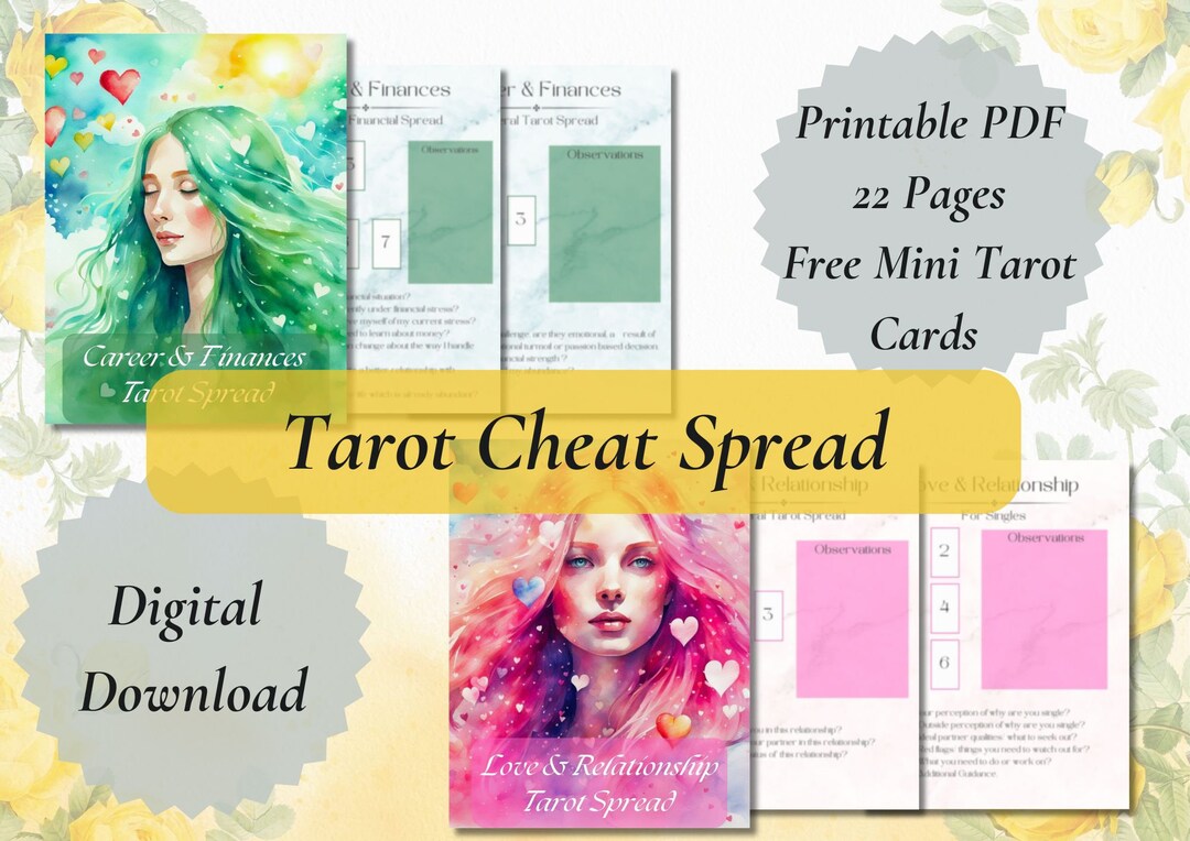 Tarot Cheat Spread, Mini Tarot Cards, Tarot Practice - Etsy