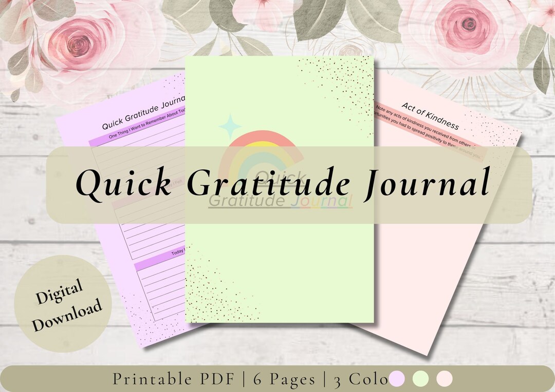 Gratitude Journal Worksheet, Digital Printable Journal, Mental Health ...
