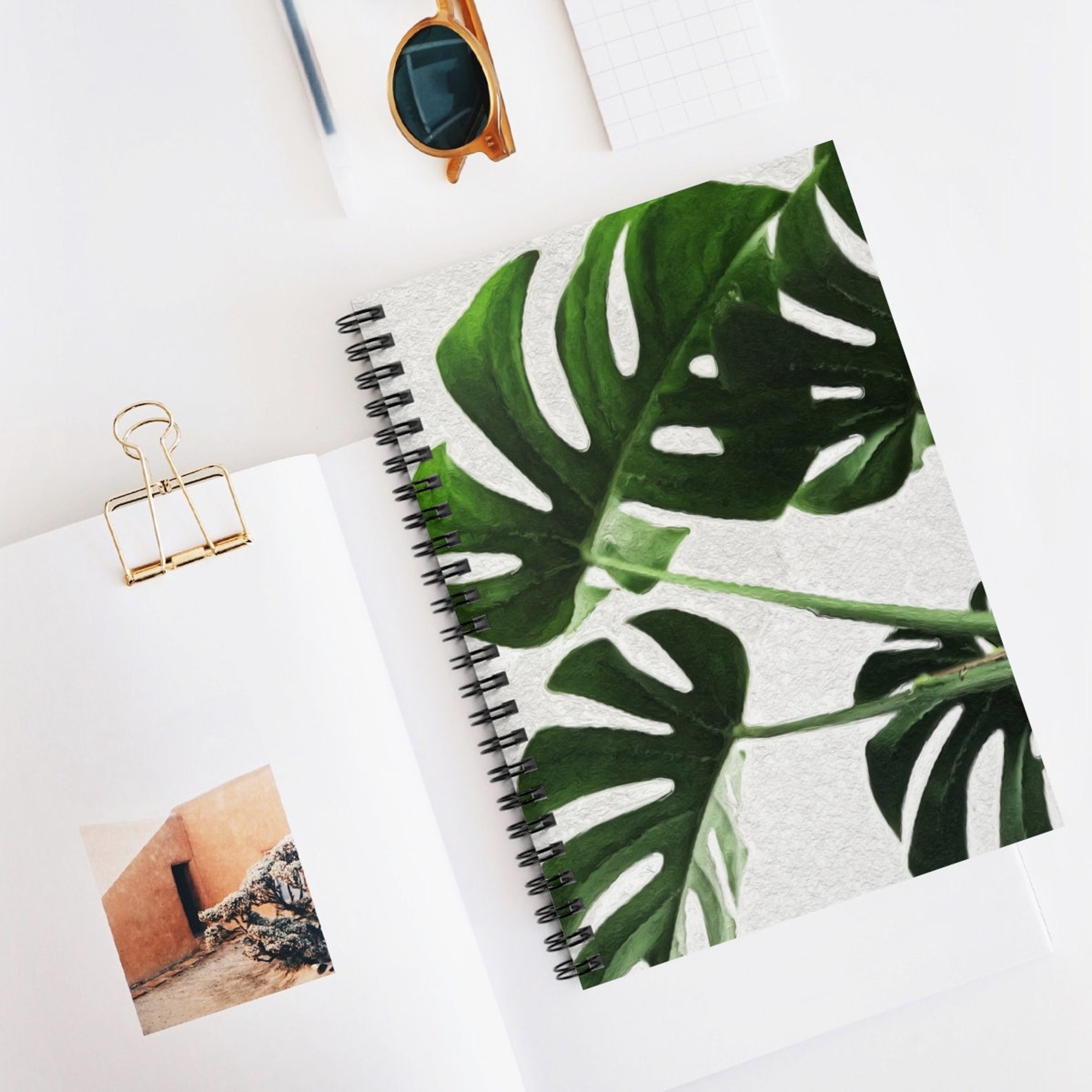 Variegated Monstera Deliciosa Print Spiral Notebook Ruled Line Perfect ...