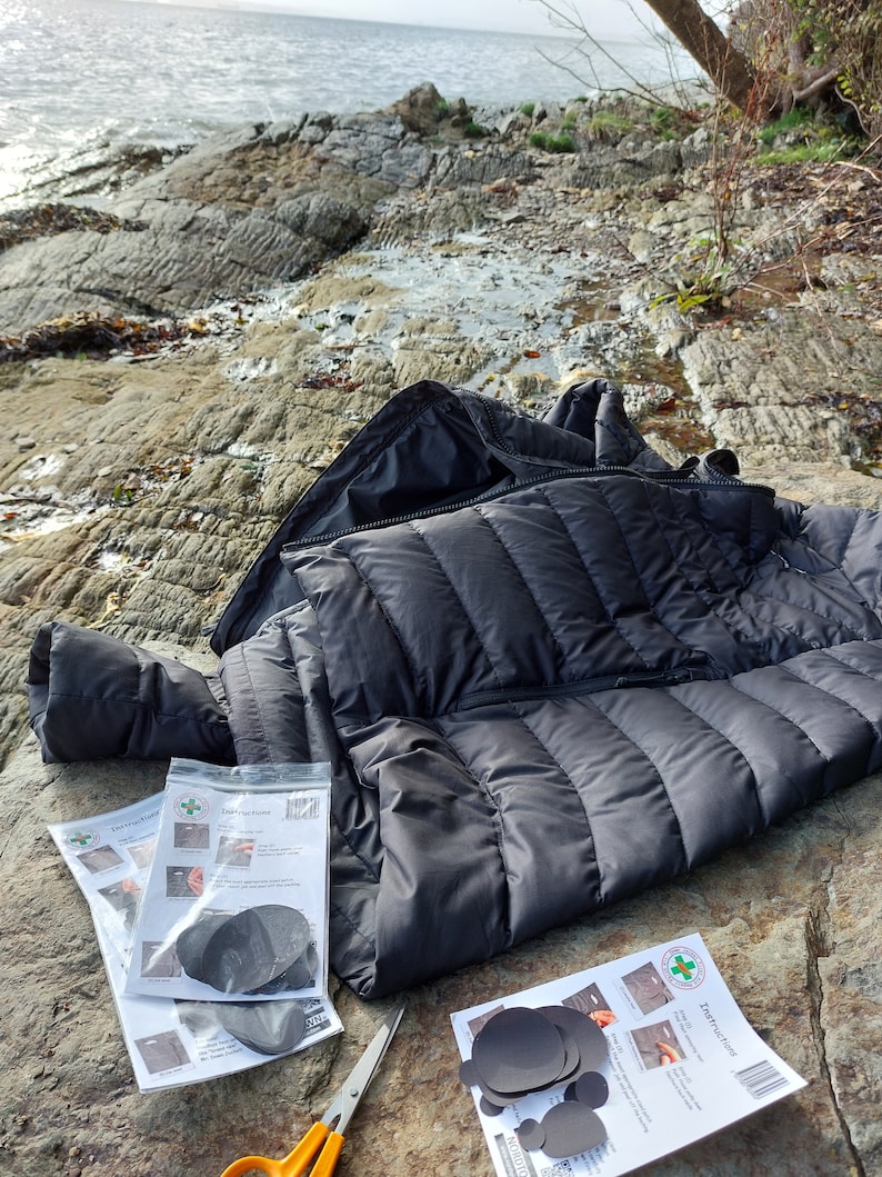 Puffer Jacket Repair BLACK Self-adhesive Pre-cut Patches - Etsy