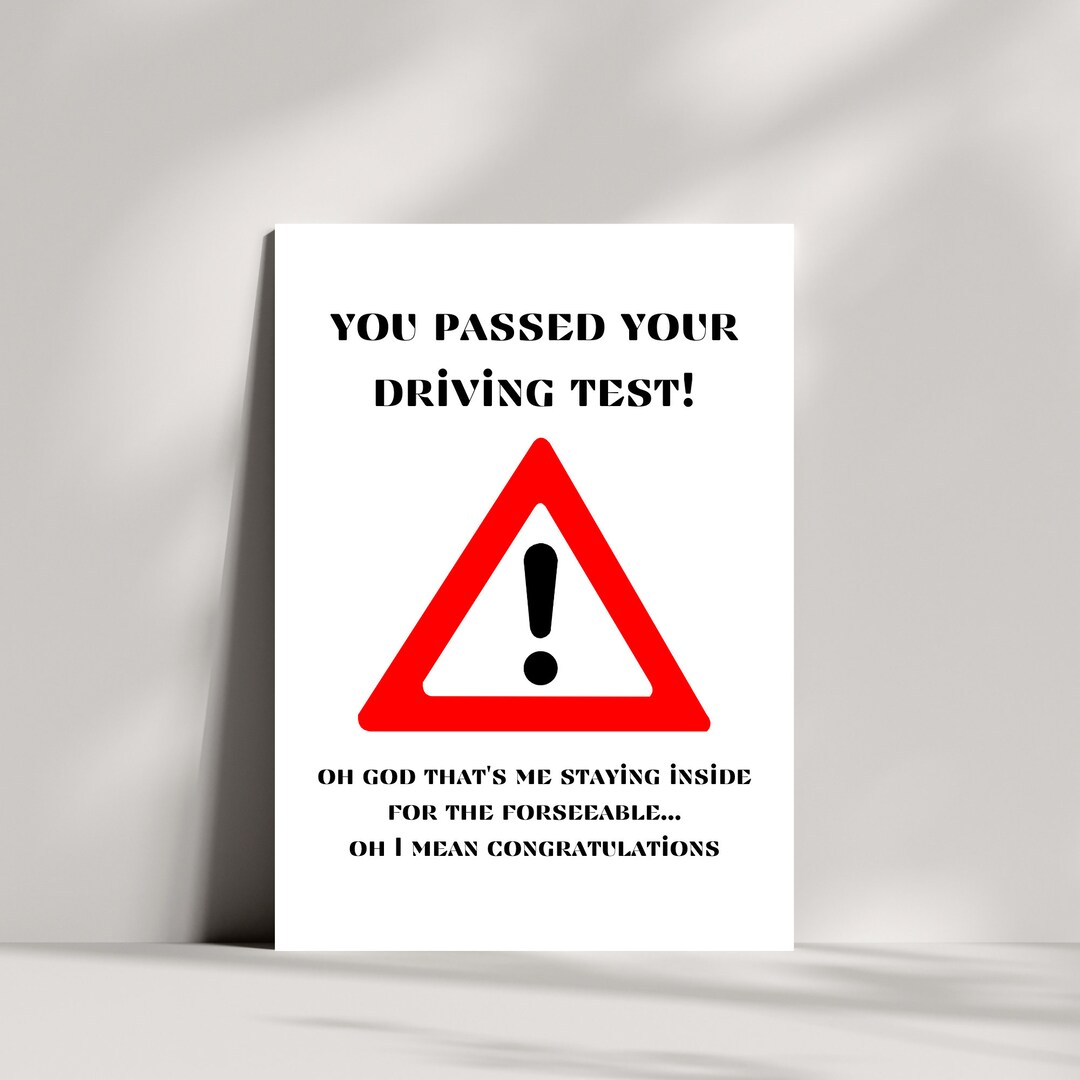 Funny Driving Test Card: New Driver Congratulations - Etsy