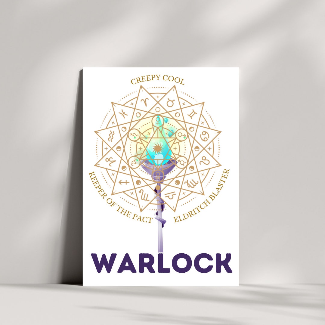 Warlock Birthday Card, D20 Dice, Birthday Card, D&D Inspired Birthday ...