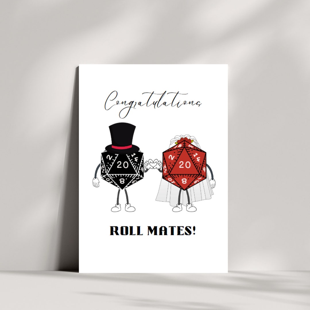 D20 Wedding Card: Congratulations Roll Mates (D&D Inspired) - Etsy