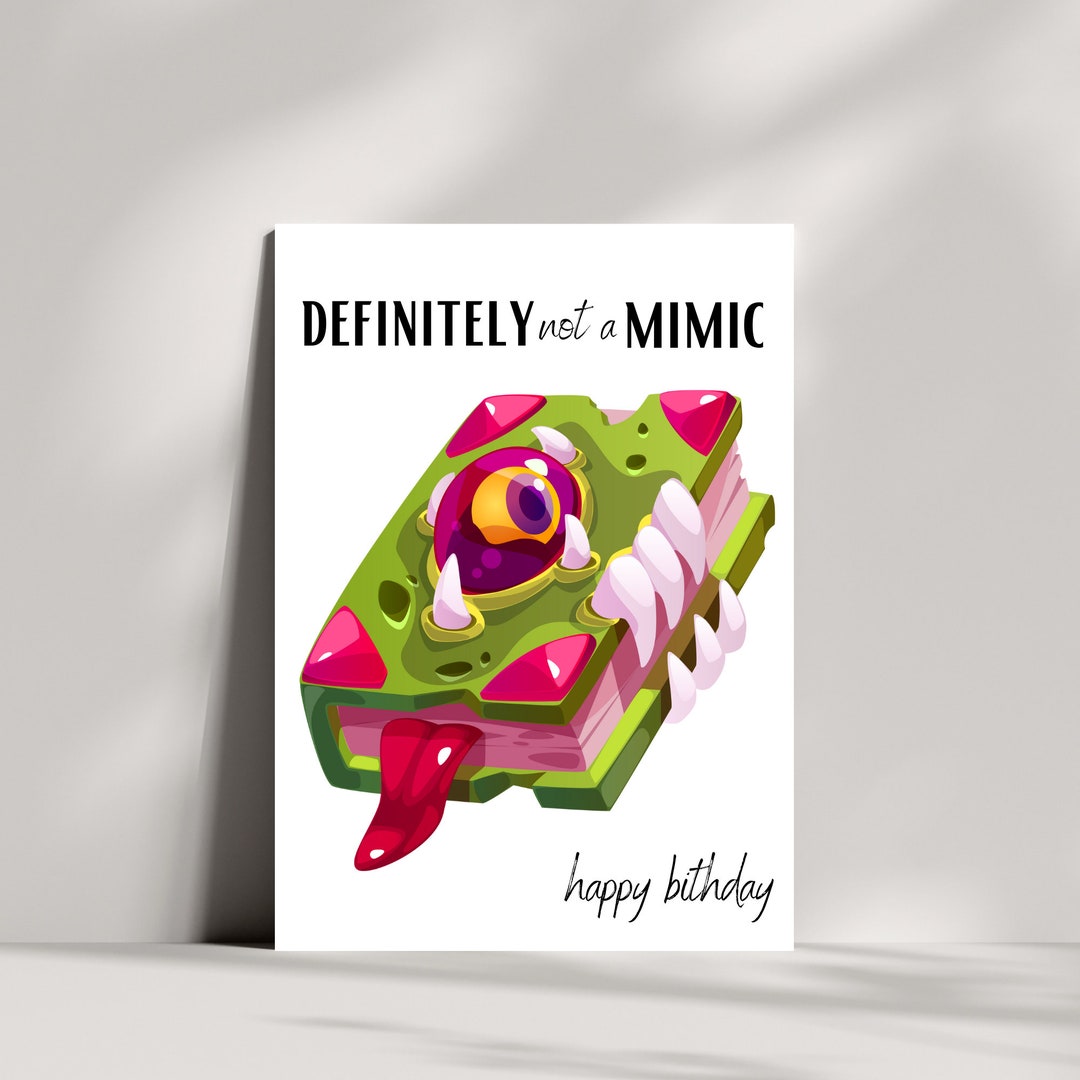 Definitely Not a Mimic Birthday Card - Etsy