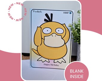 Psyduck Birthday Card - Etsy UK