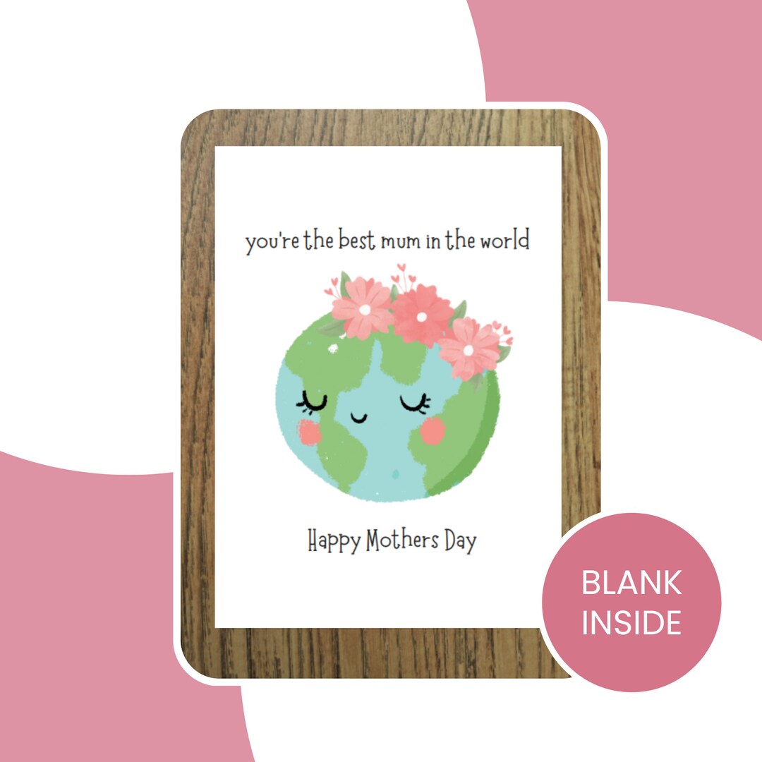You're the Best Mum in the World Mothers Day Card World - Etsy