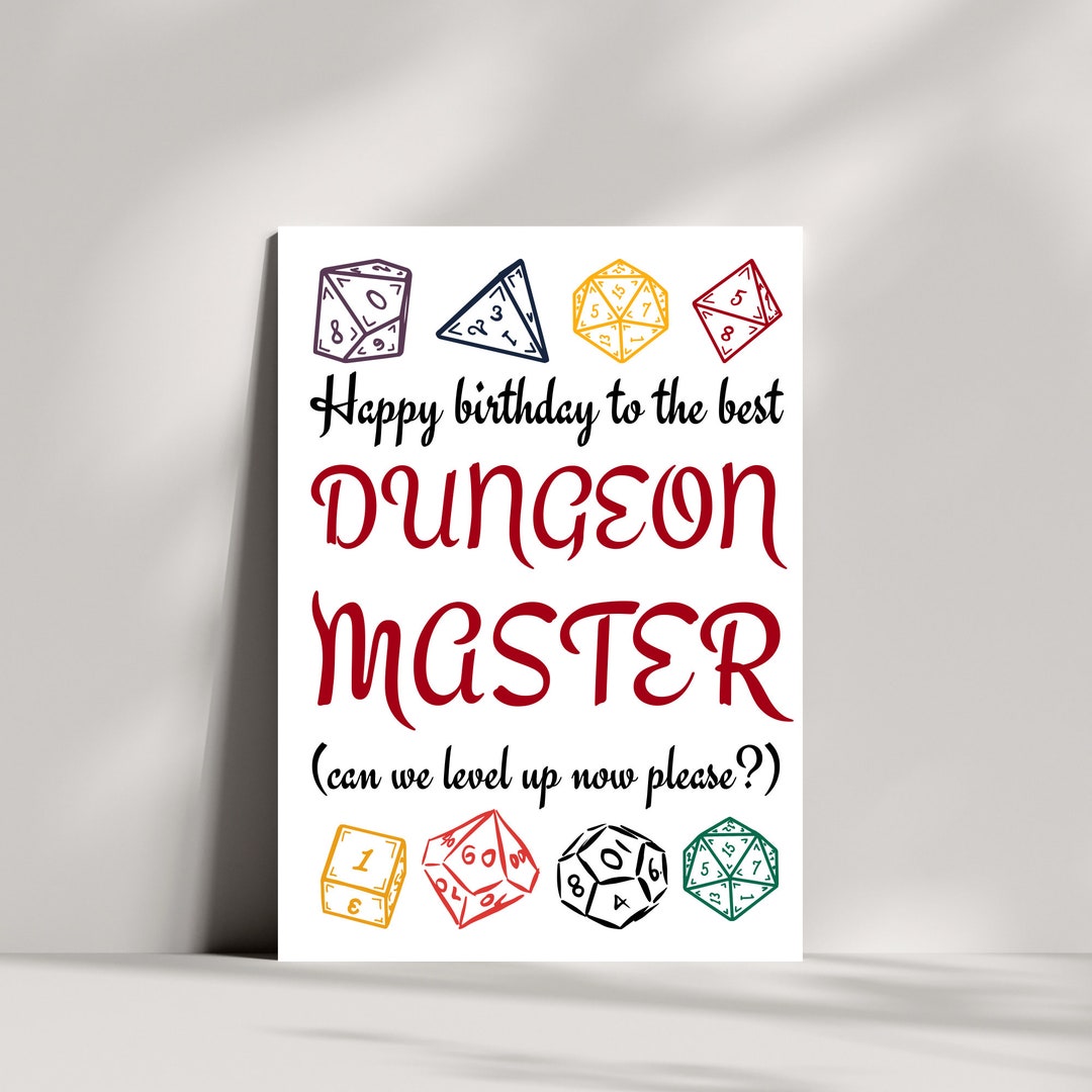 Happy Birthday to the Best Dungeon Master Birthday Card - Etsy
