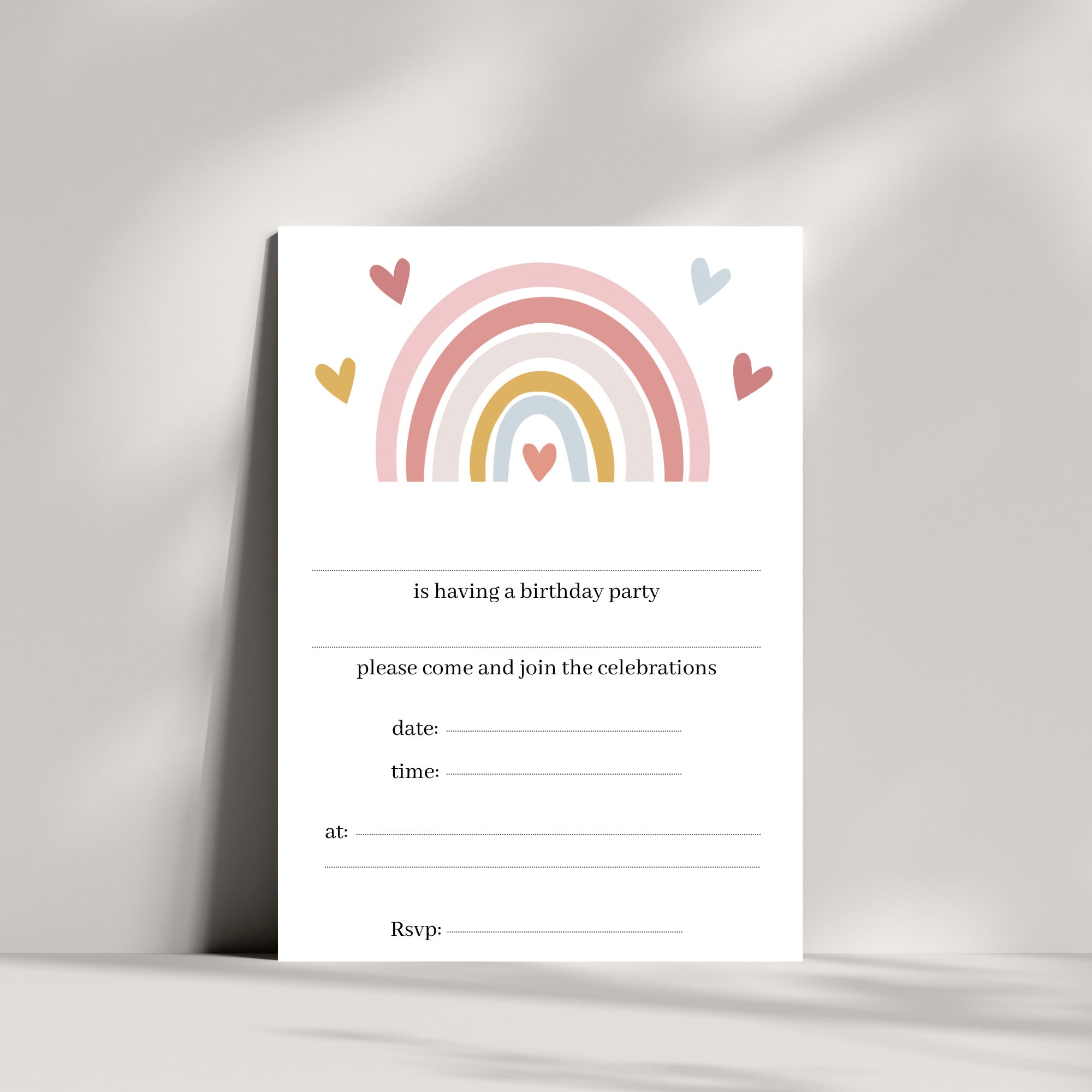 15 Blank Party Invitations Kids Party Invitations Girl - Etsy