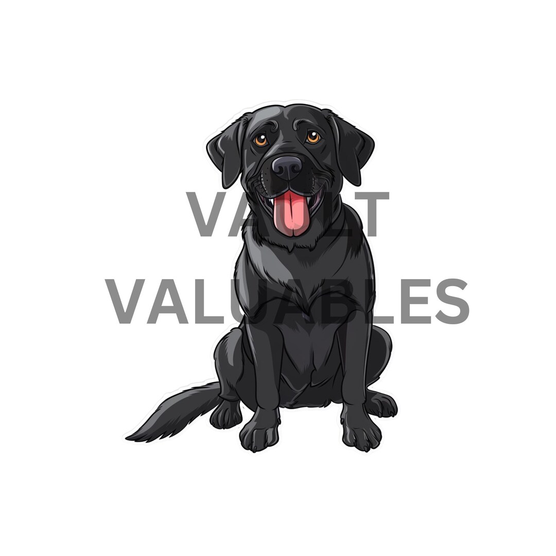Cartoon Black Labrador Sticker (multiple Sizes) - Decal - Mini ...
