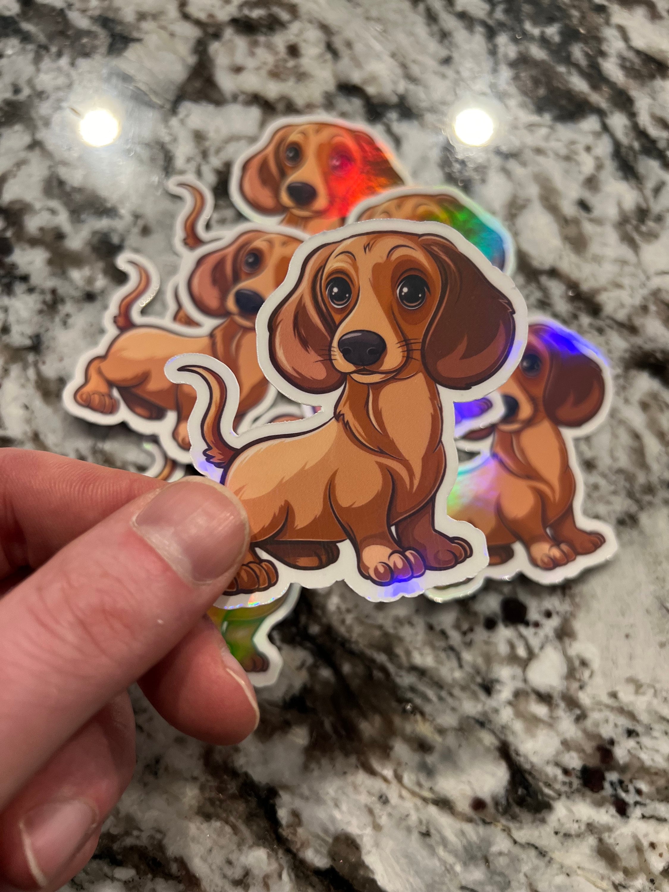 Cartoon Dachshund Sticker multiple Sizes Decal Mini Waterproof Vinyl ...