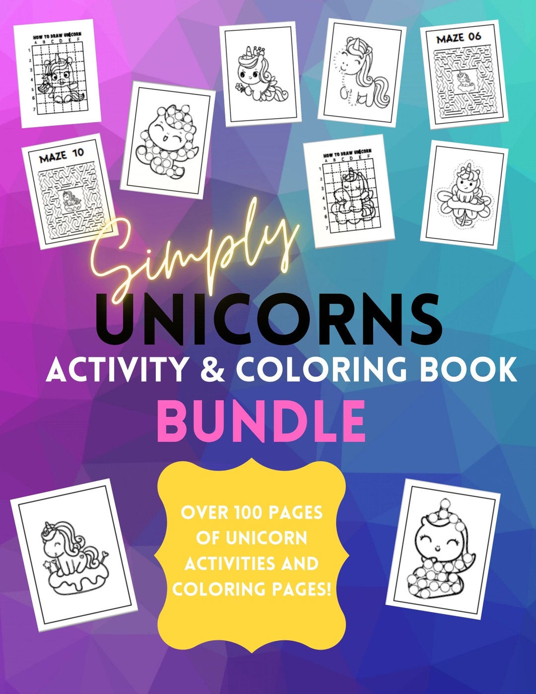 Unicorn Activity and Coloring Book Bundle! - Etsy