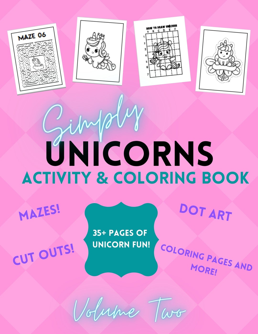 Unicorn Activity and Coloring Pages (volume Two) - Etsy