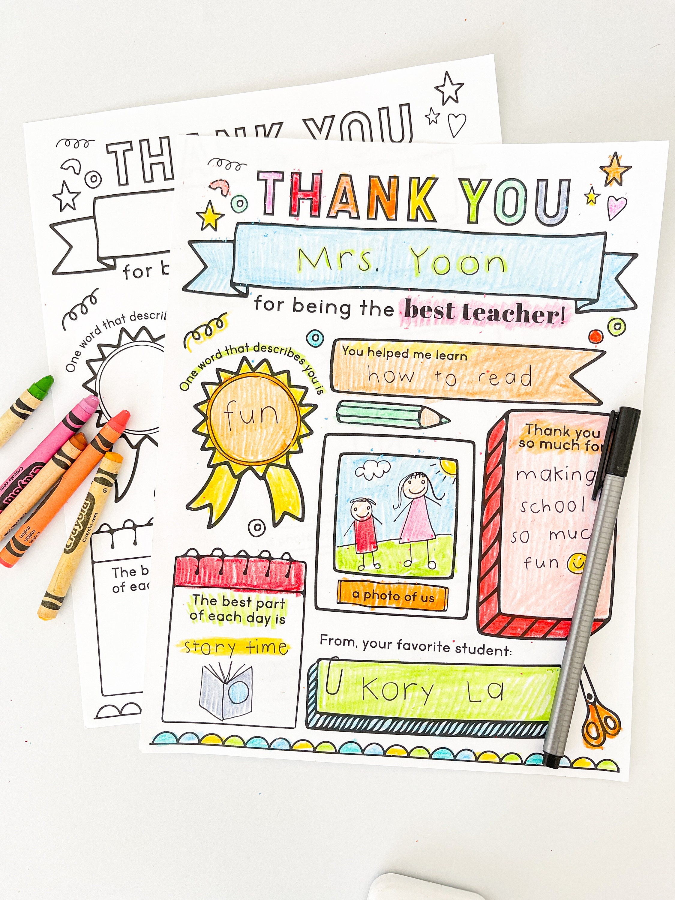 DIY Teacher Appreciation Printable Thank You Teacher - Etsy
