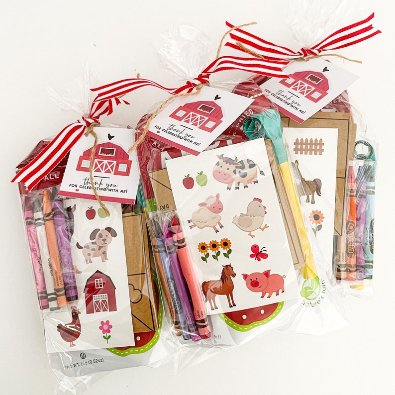 Farm Party Favor Tag Printable Kids Barnyard Theme Favor Bag Tag Farm ...