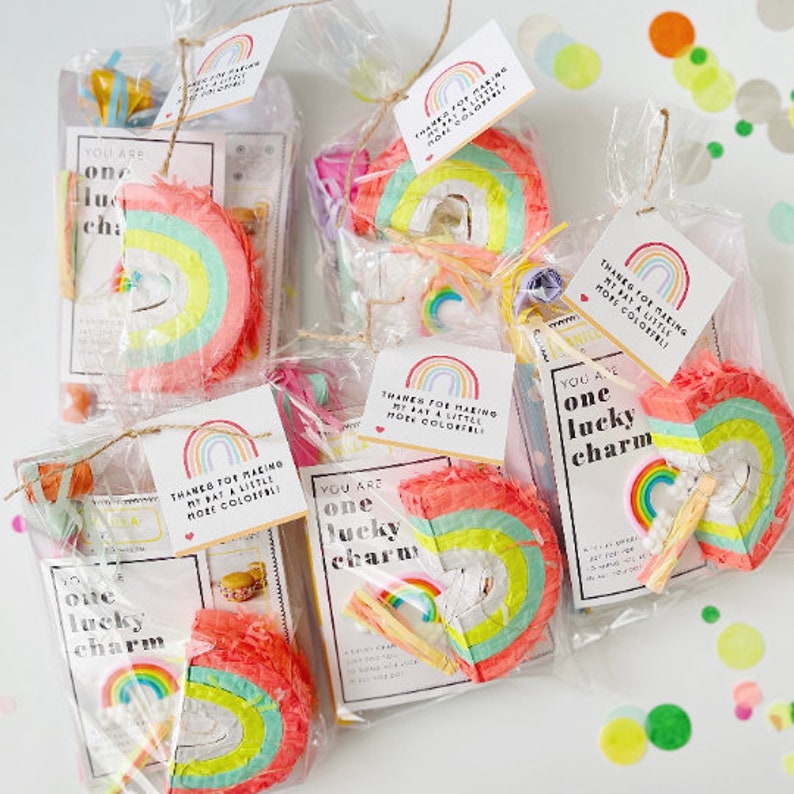 Rainbow Party Favor Tag Printable Kids Rainbow Theme Favor - Etsy